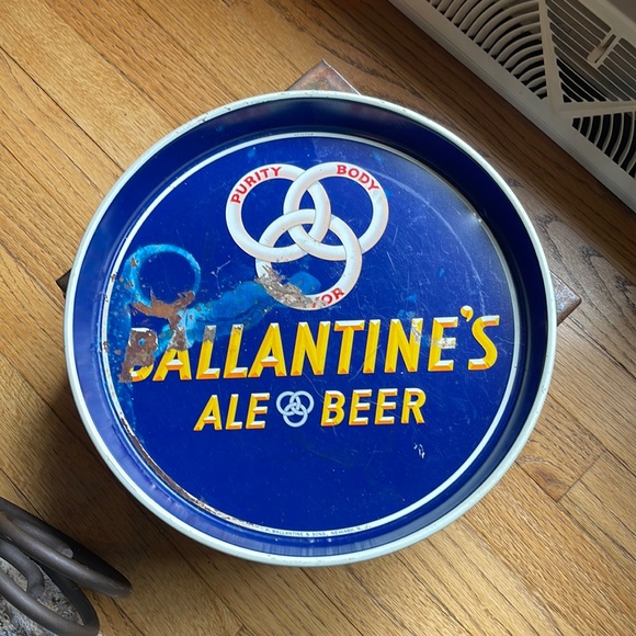 Accents | Vintage Blue Ballantines Ale Beer Tray 194s | Poshmark